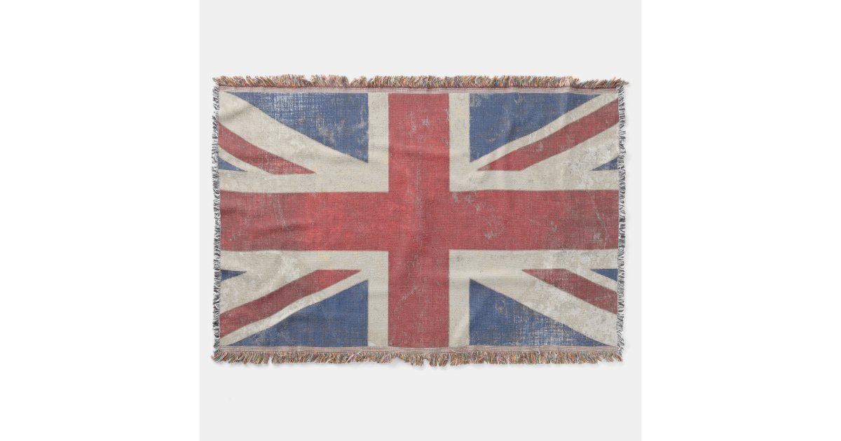 Vintage United Kingdom Union Jack Flag Throw Blanket | Zazzle