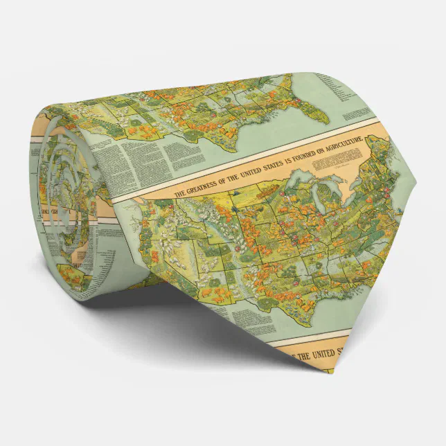 Vintage United States Agricultural Map (1922) Neck Tie | Zazzle