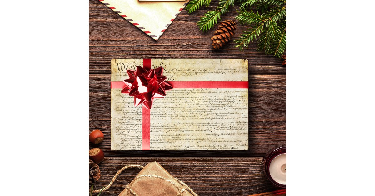 Vintage United States Constitution Wrapping Paper | Zazzle