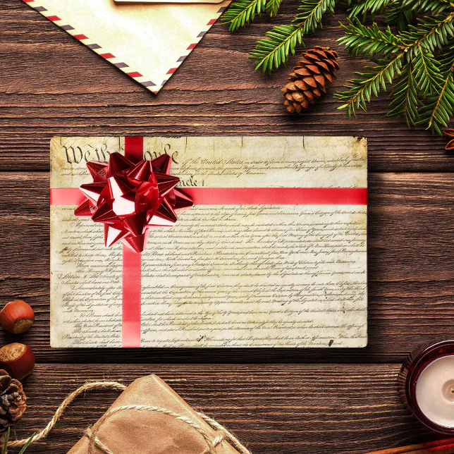 Vintage United States Constitution Wrapping Paper | Zazzle