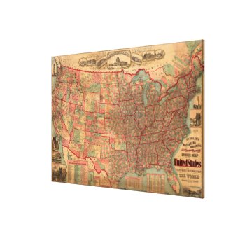 Vintage United States Map (1883) Canvas Print | Zazzle