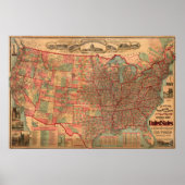 Vintage United States Map (1883) Poster | Zazzle