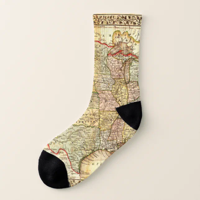 Vintage United States of America map Socks | Zazzle