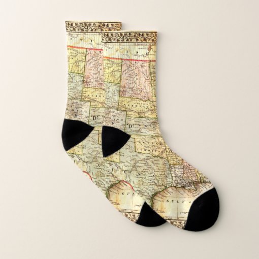 Vintage United States of America map Socks | Zazzle