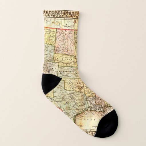 Vintage United States of America map Socks | Zazzle