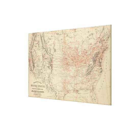 Vintage United States Railroad Map (1886) Canvas Print | Zazzle