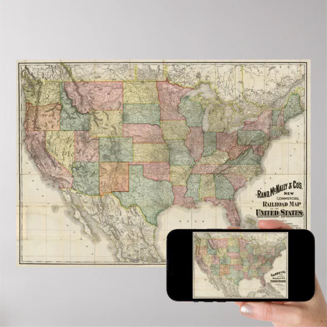 Vintage United States Railroad Map (1907) Poster | Zazzle