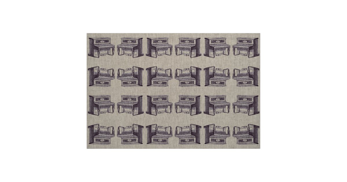Vintage Upright Piano Fabric | Zazzle