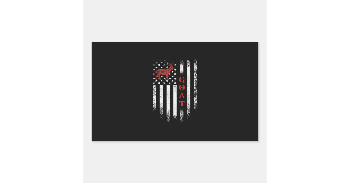 Vintage US American Flag Goat Rectangular Sticker | Zazzle