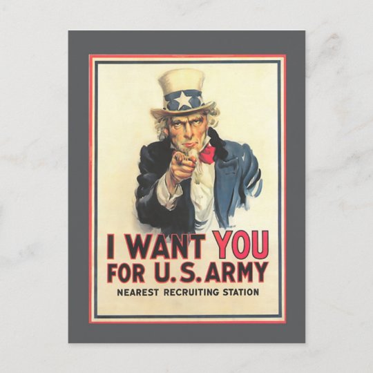 Vintage US Army Old Recruitment Poster Postcard | Zazzle.com