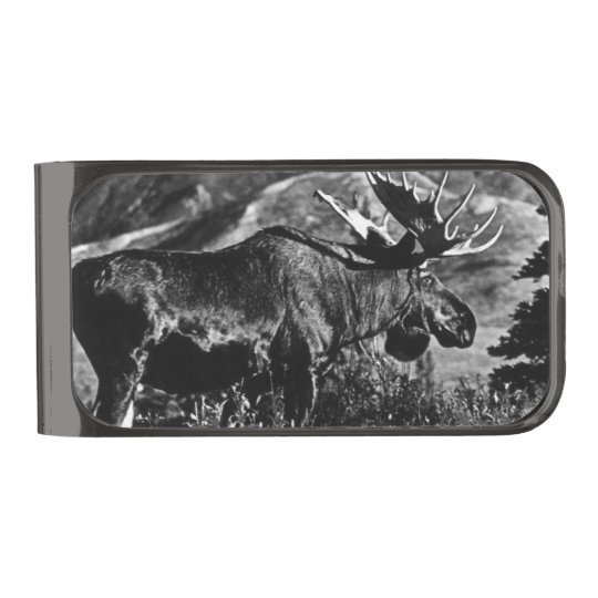 Vintage USA Alaska bull moose Gunmetal Finish Money Clip | Zazzle.com
