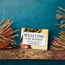 Vintage USA Flag BE BLESSED Welcome Plaque | Zazzle