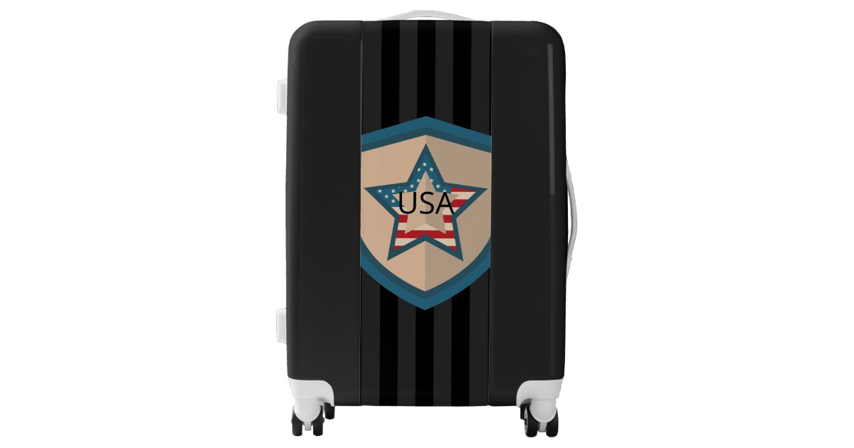 Vintage USA logo stylish design black Luggage | Zazzle