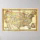 Vintage USA Map Poster | Zazzle