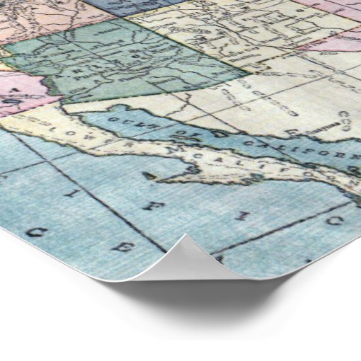 Vintage USA Map Poster | Zazzle