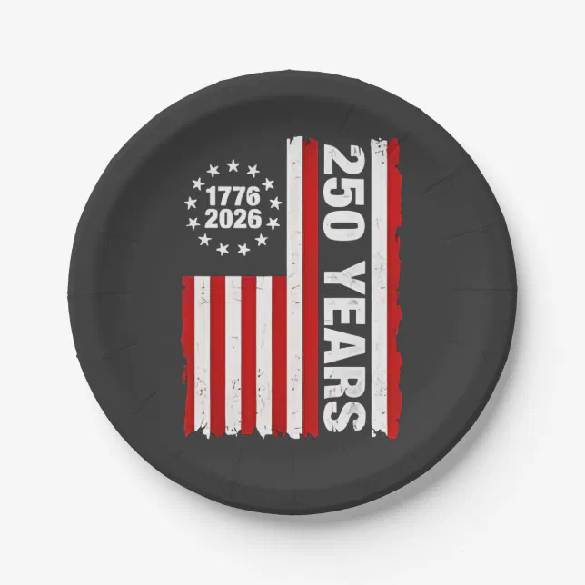 Vintage USA Semiquincentennial 250th Anniversary Paper Plates | Zazzle