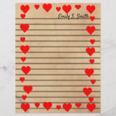 heart border lined paper