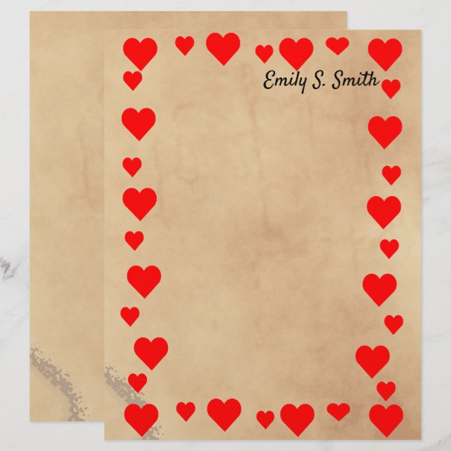 heart border lined paper