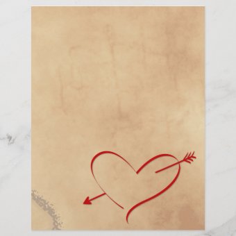 Vintage Valentine Heart Border Writing Paper | Zazzle