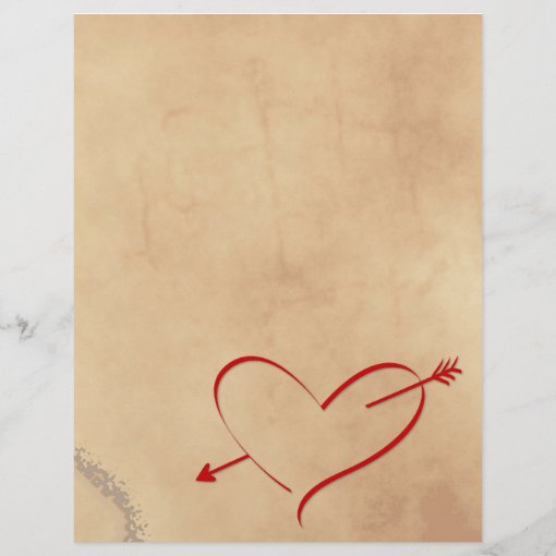 Vintage Valentine Heart Border Writing Paper | Zazzle