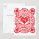 Vintage Valentine's Day, Victorian Hearts Die Cut Holiday Postcard | Zazzle