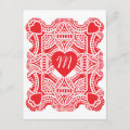 Vintage Valentine's Day, Victorian Hearts Die Cut Holiday Postcard | Zazzle