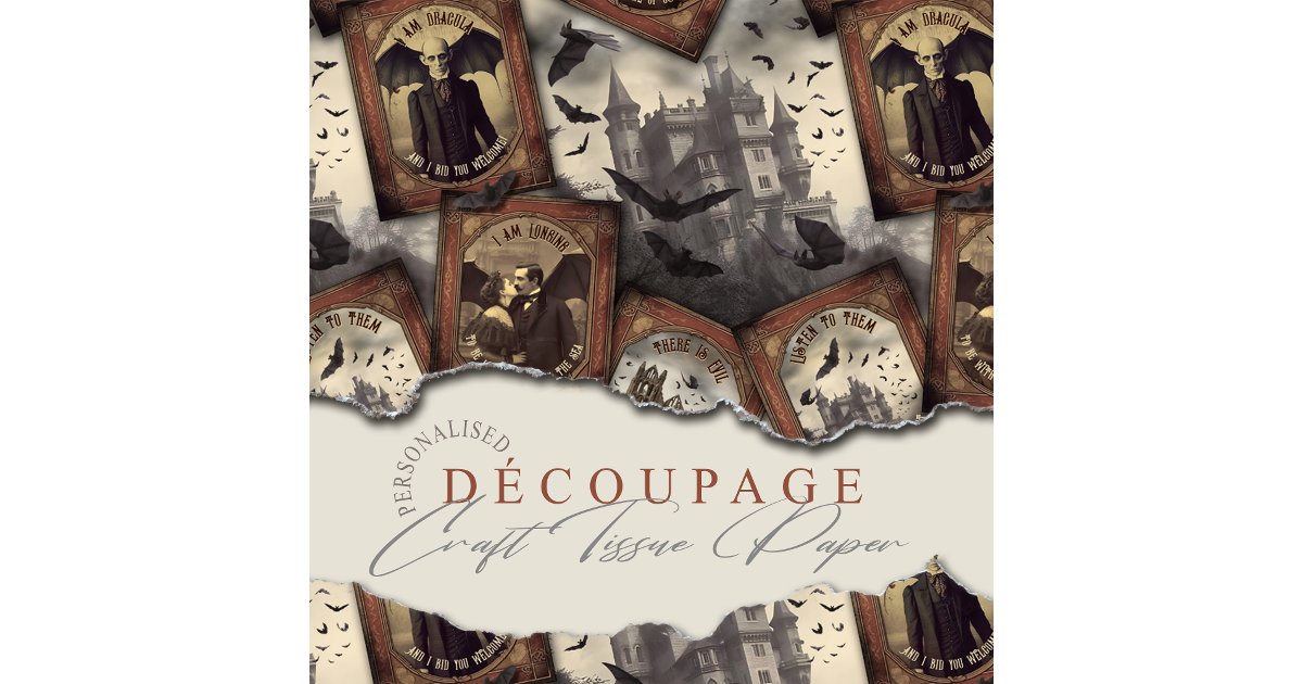 Vintage Vampire Dracula Halloween Gothic Tissue Paper | Zazzle