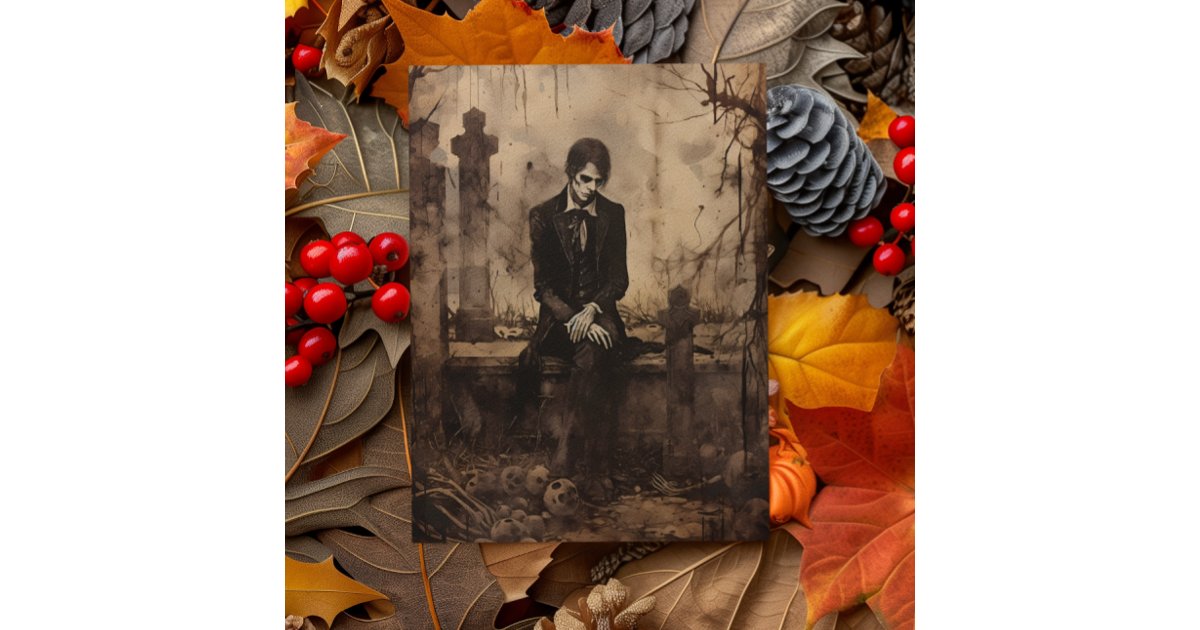 Vintage Vampire Photo Decoupage Postcard | Zazzle