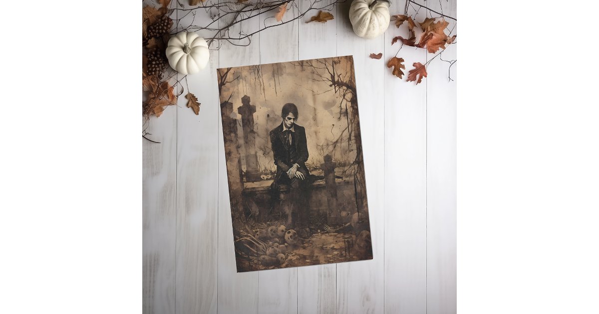 Vintage Vampire Photo Decoupage Tissue Paper | Zazzle