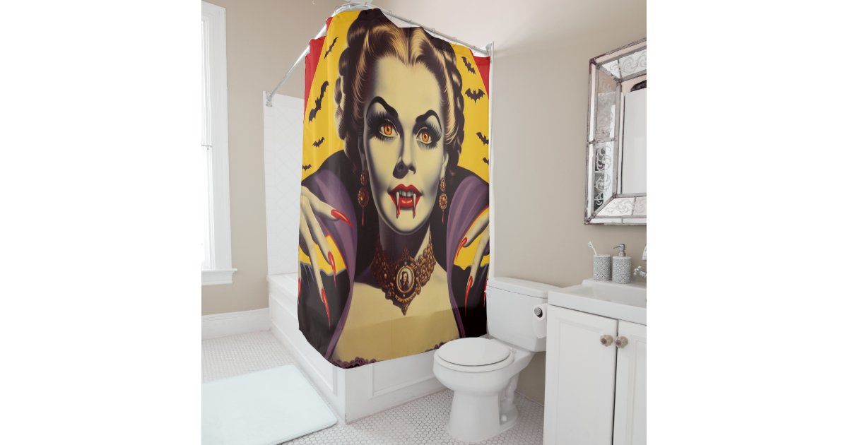 Vintage Vampire Woman Shower Curtain | Zazzle