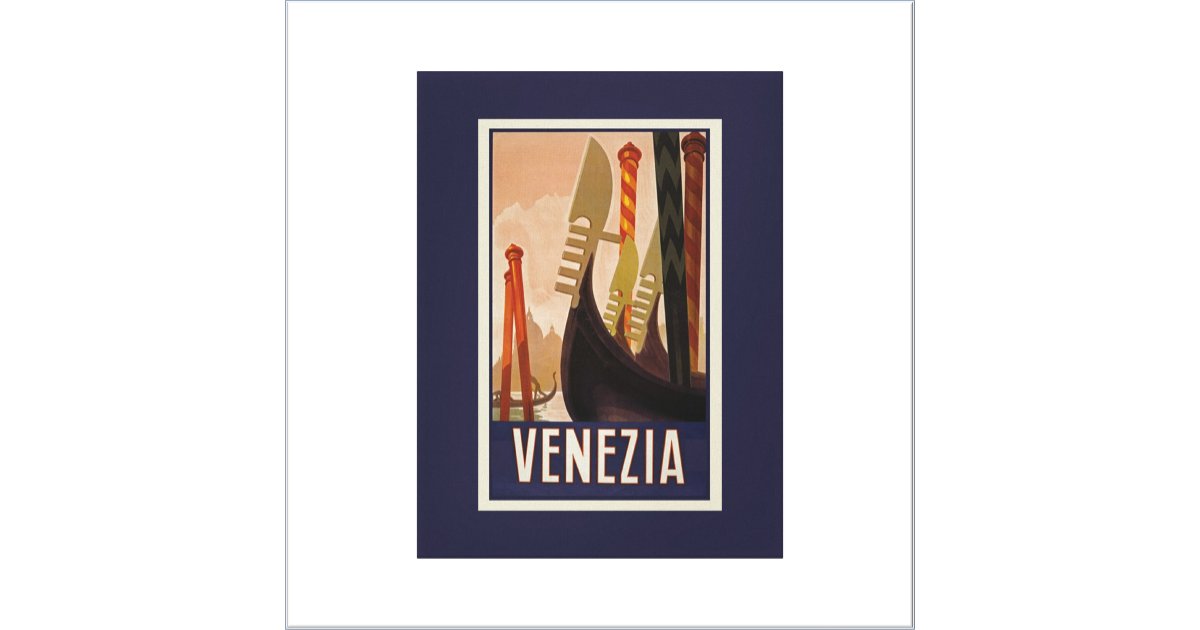 Vintage Venezia Venice Travel Poster Canvas Print | Zazzle