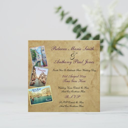 Vintage Venice Wedding Invitations | Zazzle