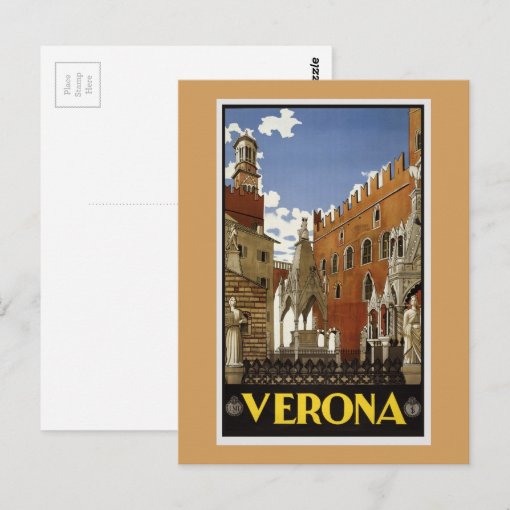 Vintage Verona Travel Postcard | Zazzle
