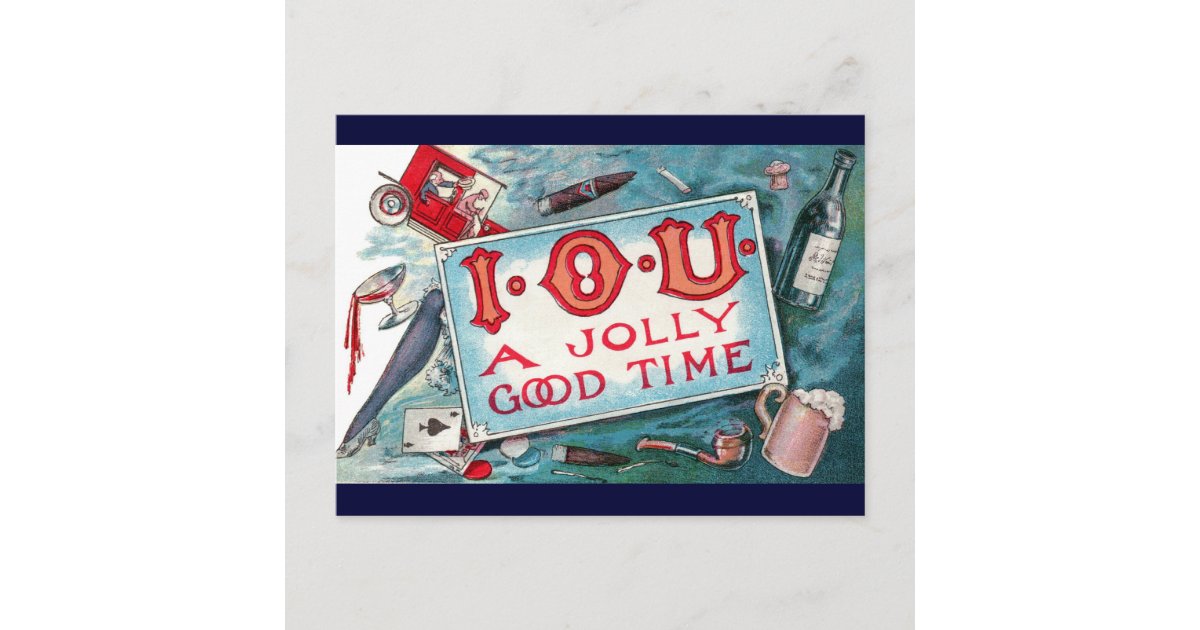Vintage Vices Party, Gambling Drinking Smoking Postcard | Zazzle