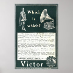 Vintage Victor Ad From 1908 Poster | Zazzle