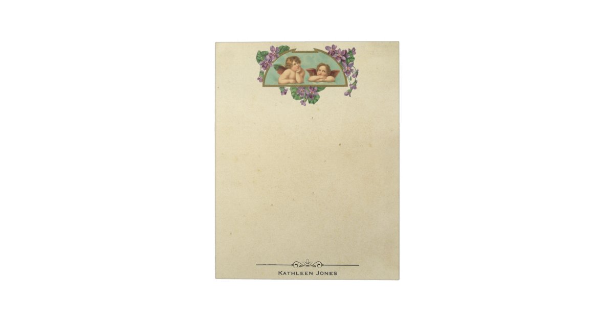 Vintage Victorian Angel Art | Custom Vintage Paper Notepad | Zazzle