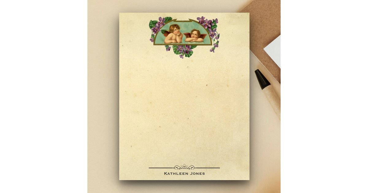 Vintage Victorian Angel Art | Custom Vintage Paper Notepad | Zazzle