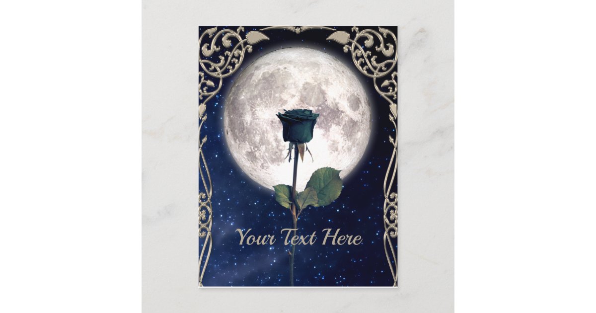 Vintage, Victorian, Art Deco, Black Rose, Night Postcard | Zazzle
