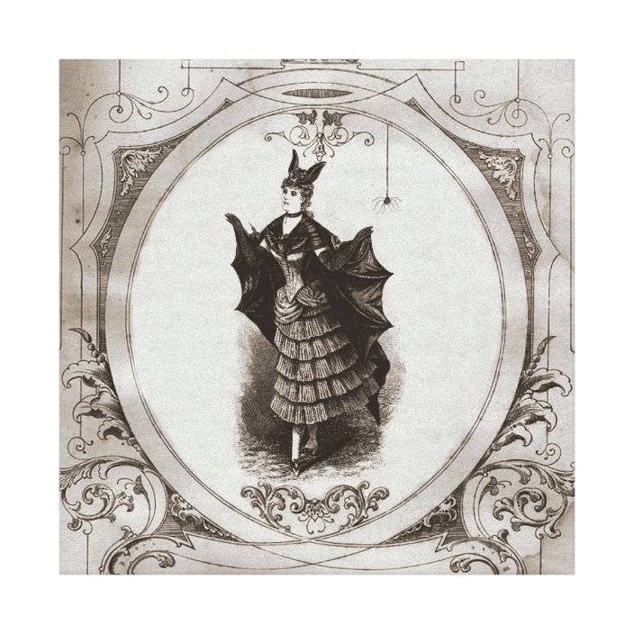 Vintage Victorian Bat girl Bat Lady Wall Art | Zazzle.com
