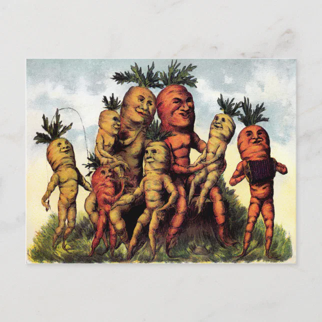 Vintage Victorian Carrot Family Postcard | Zazzle