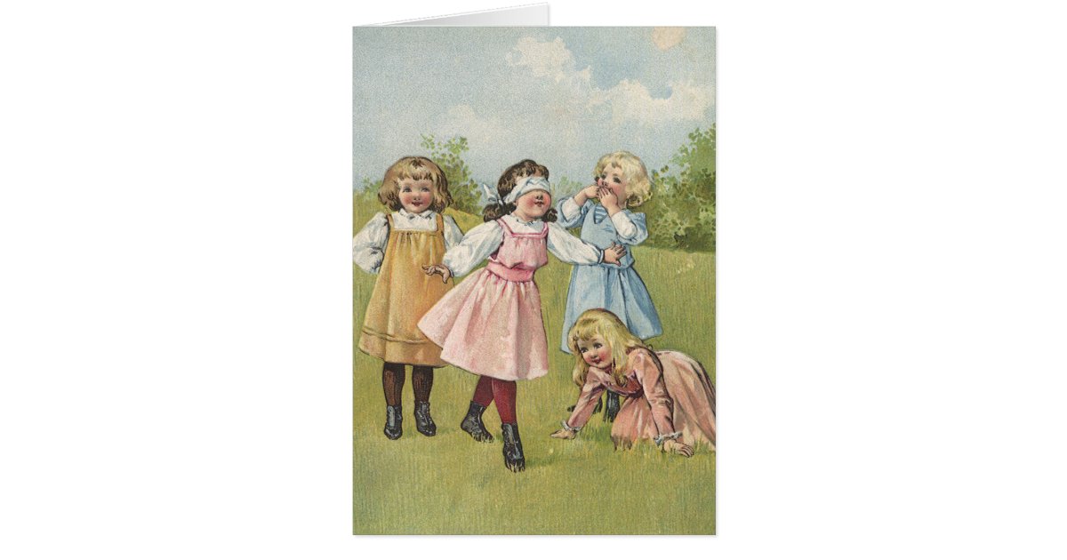 Vintage Victorian Children Play Blind Man's Bluff | Zazzle