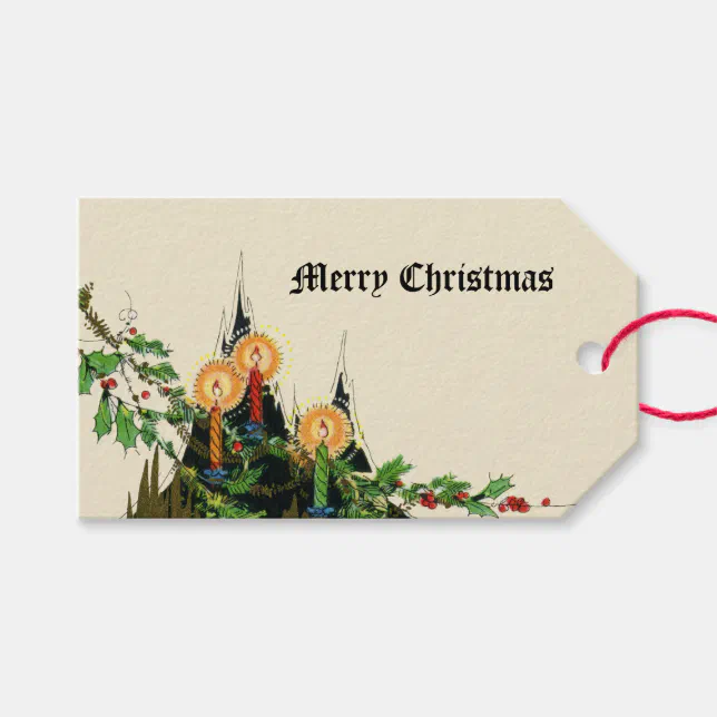 Vintage Victorian Christmas Happy Holiday Greeting Gift Tags | Zazzle