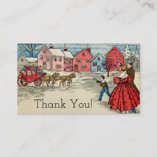 Vintage Victorian Christmas Thank You Antique Business Card | Zazzle.com