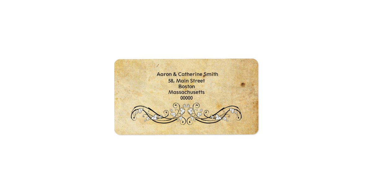 Vintage Victorian Damask Address Labels | Zazzle
