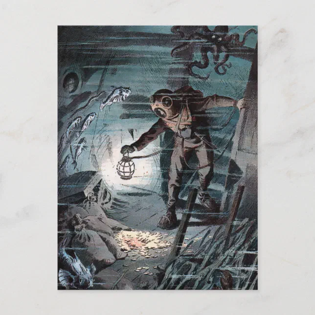 Vintage Victorian Diver Postcard | Zazzle