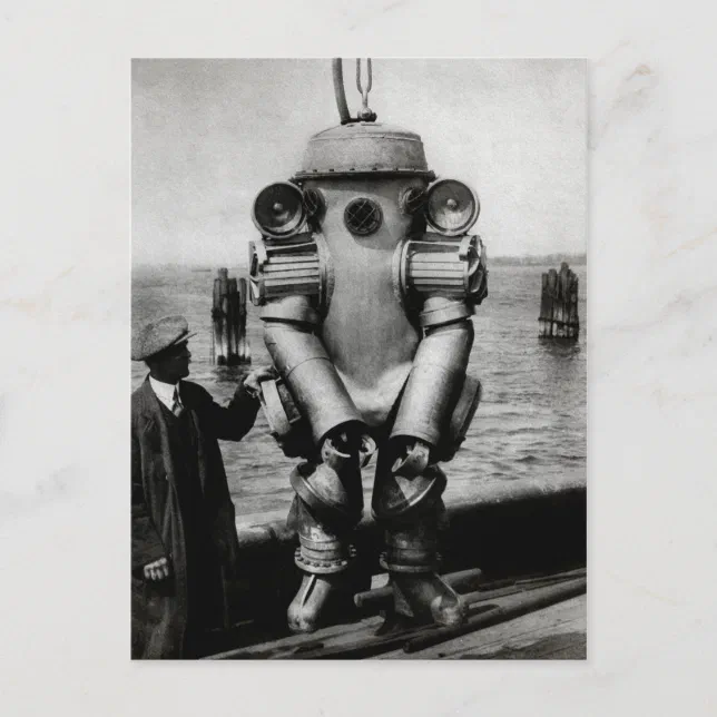 Vintage Victorian Diving Suit Postcard | Zazzle