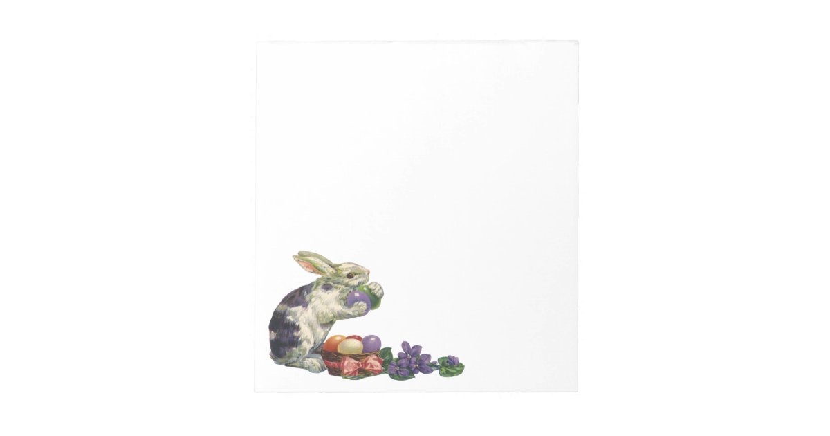 Vintage Victorian Easter Bunny, Flowers and Eggs Notepad | Zazzle