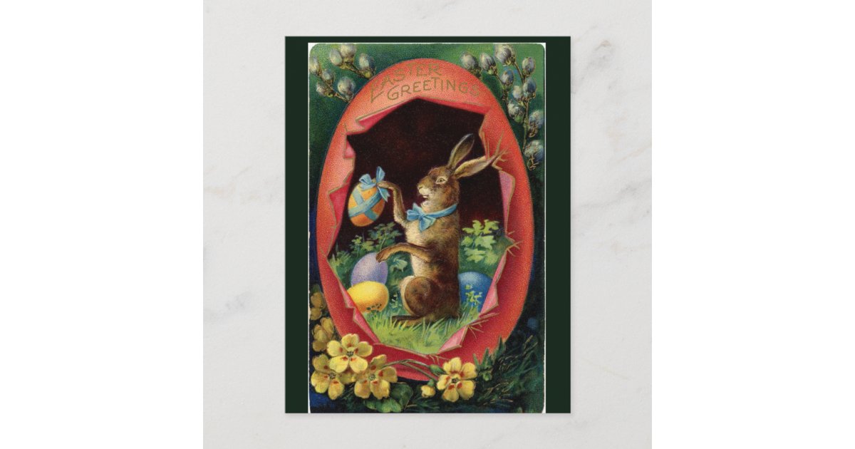 Vintage Victorian Easter Bunny Postcard Zazzle