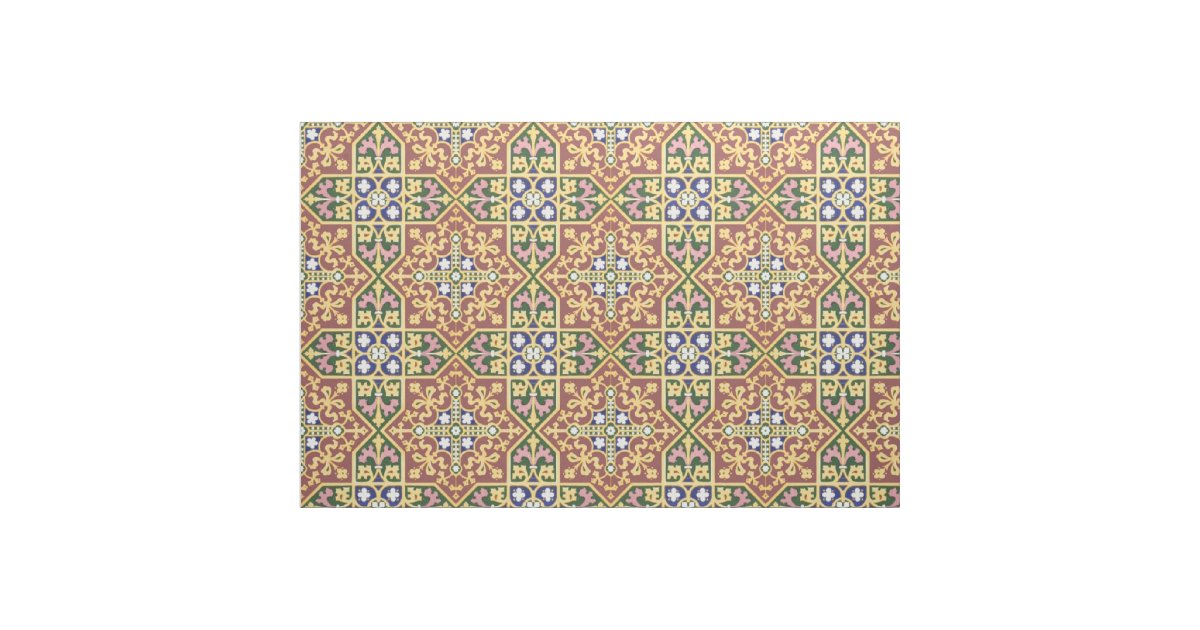 Vintage Victorian Era 1870 Pattern Fabric | Zazzle