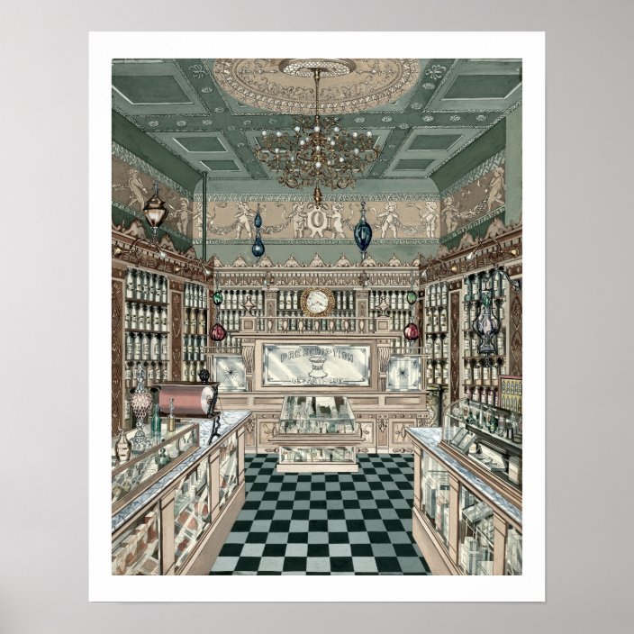 Vintage Victorian Era Drugstore Apothecary Art Poster | Zazzle.com